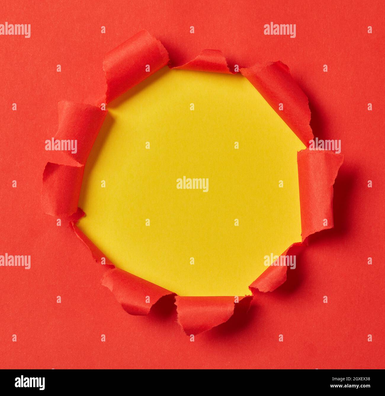 Torn page on yellow hi-res stock photography and images - Alamy