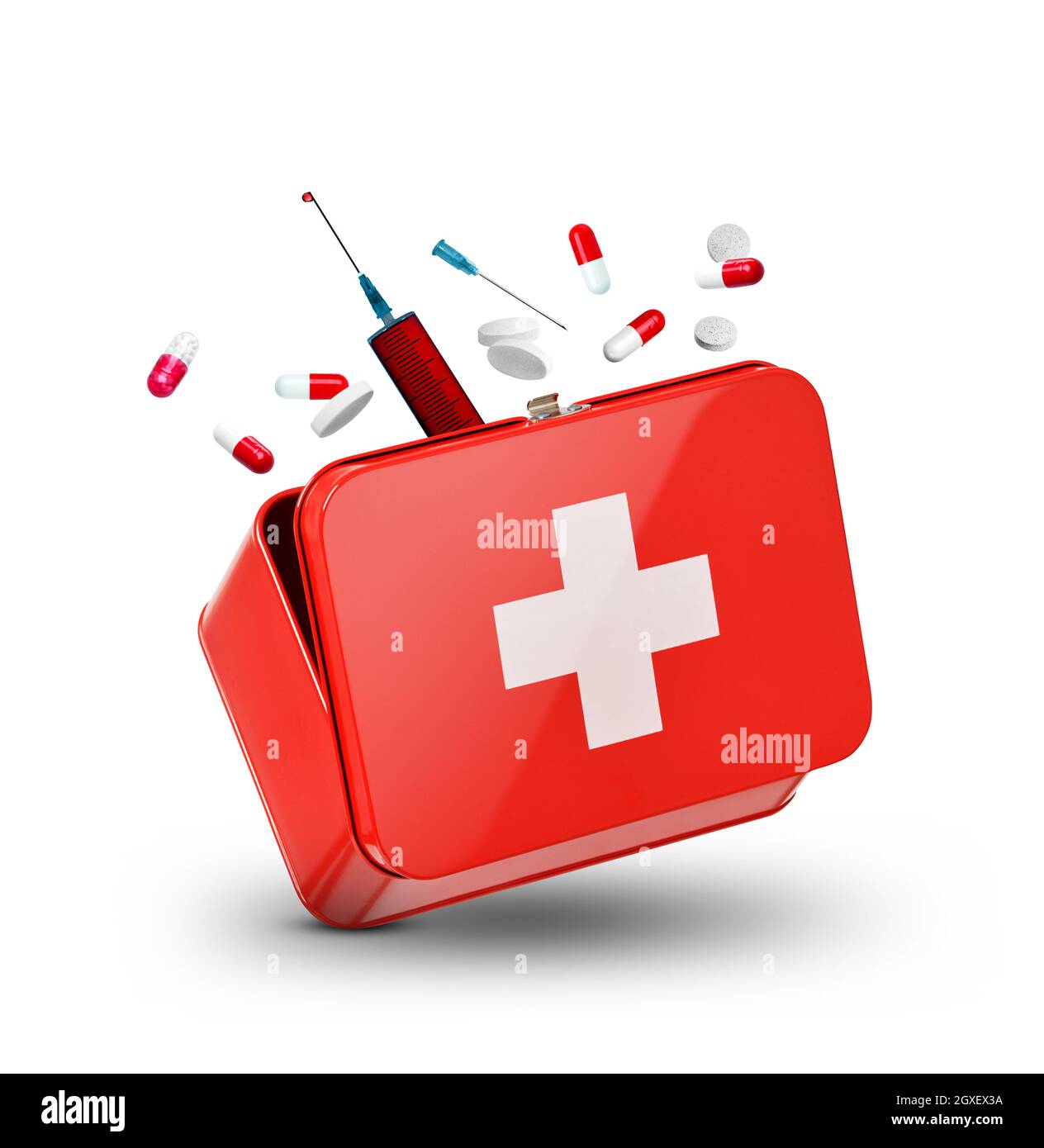 First aid kit on white background Stock Photo - Alamy