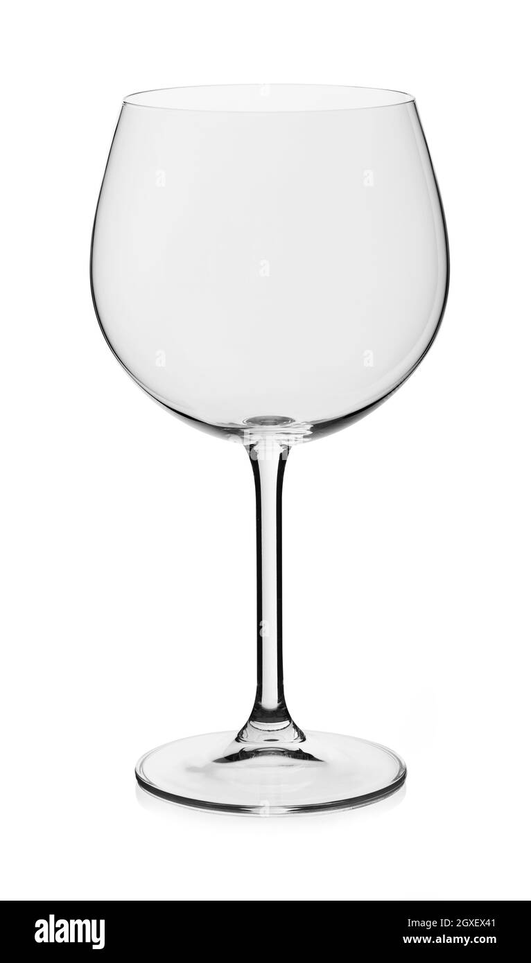Red wine empty glass on white background Stock Photo - Alamy