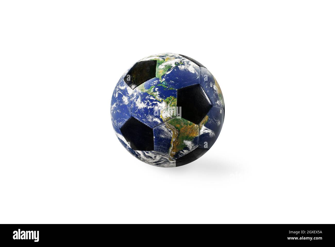 Soccer ball a as world planet. Earth provided by NASA. Isolated on ...