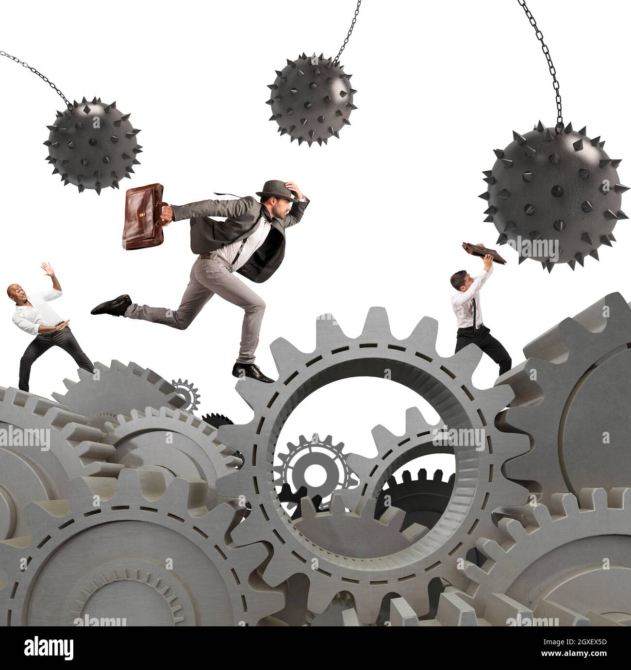 Concept of difficult career of a businessman Stock Photo - Alamy
