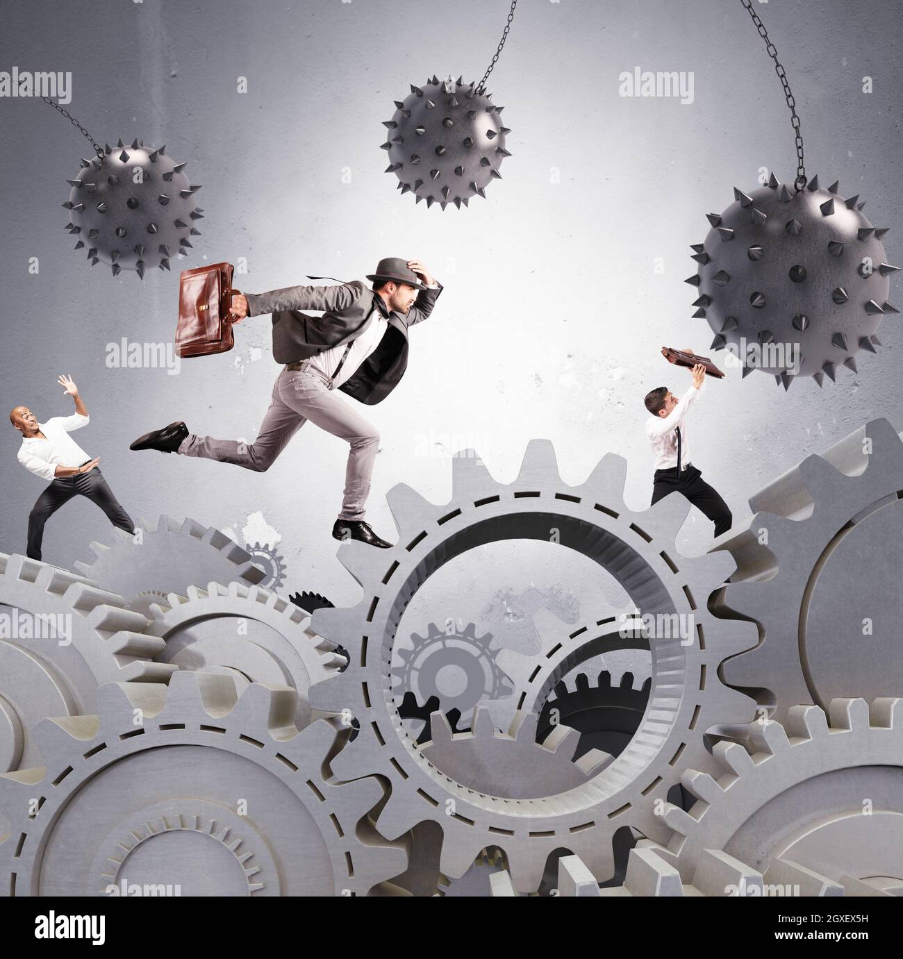 Concept of difficult career of a businessman Stock Photo - Alamy