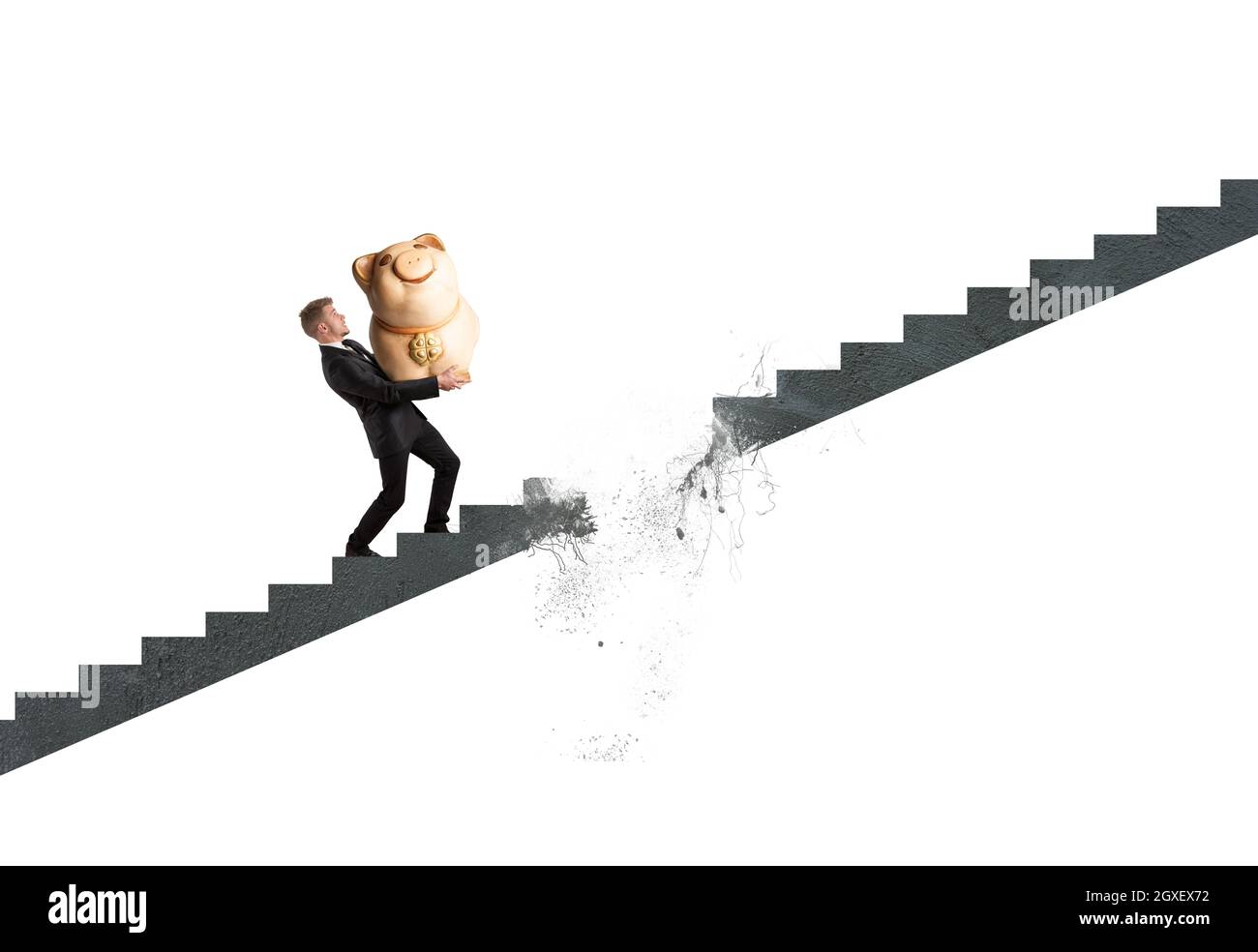 Concept of crisis and failure with interrupted stairs Stock Photo - Alamy