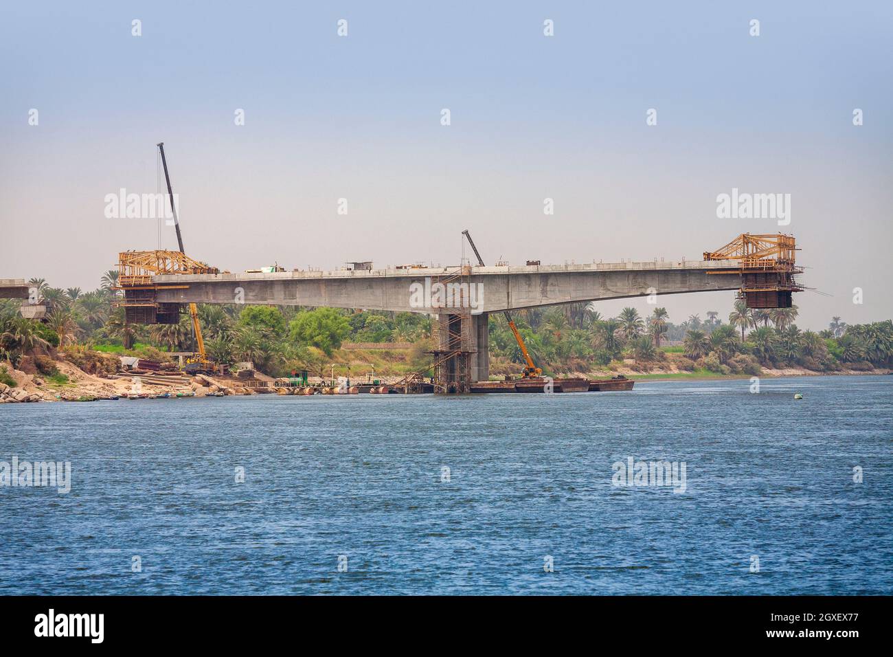 A bridge over the river Nile during construction Stock Photo - Alamy
