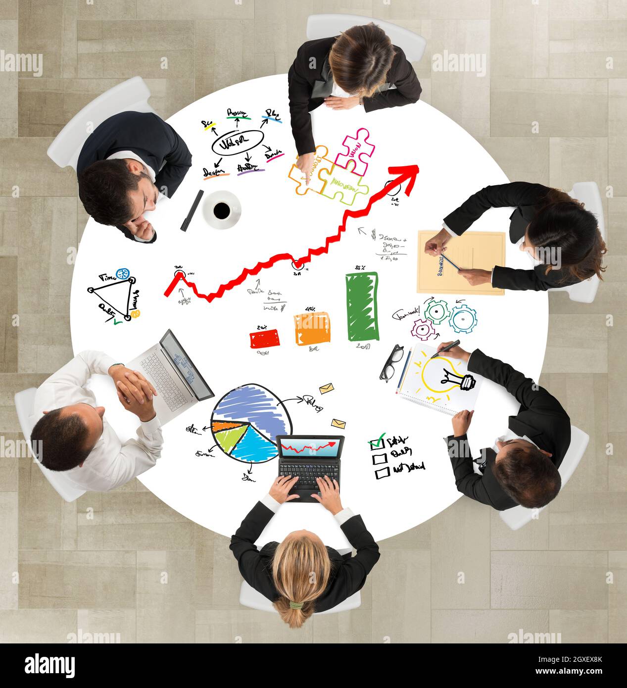 Teamwork of businesspeople works on successful projects Stock Photo - Alamy
