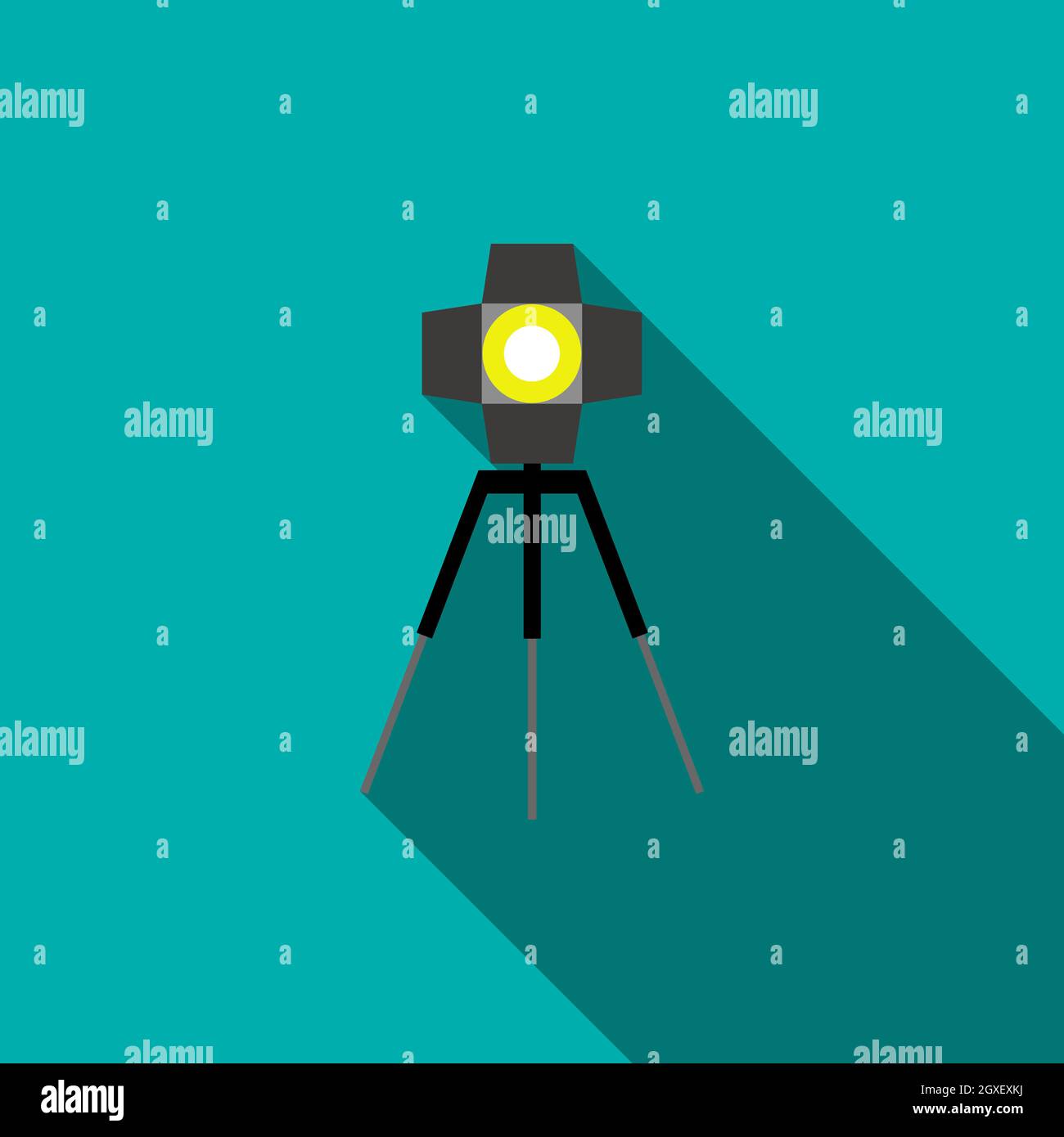 Studio lighting icon in flat style on a blue background Stock Photo - Alamy