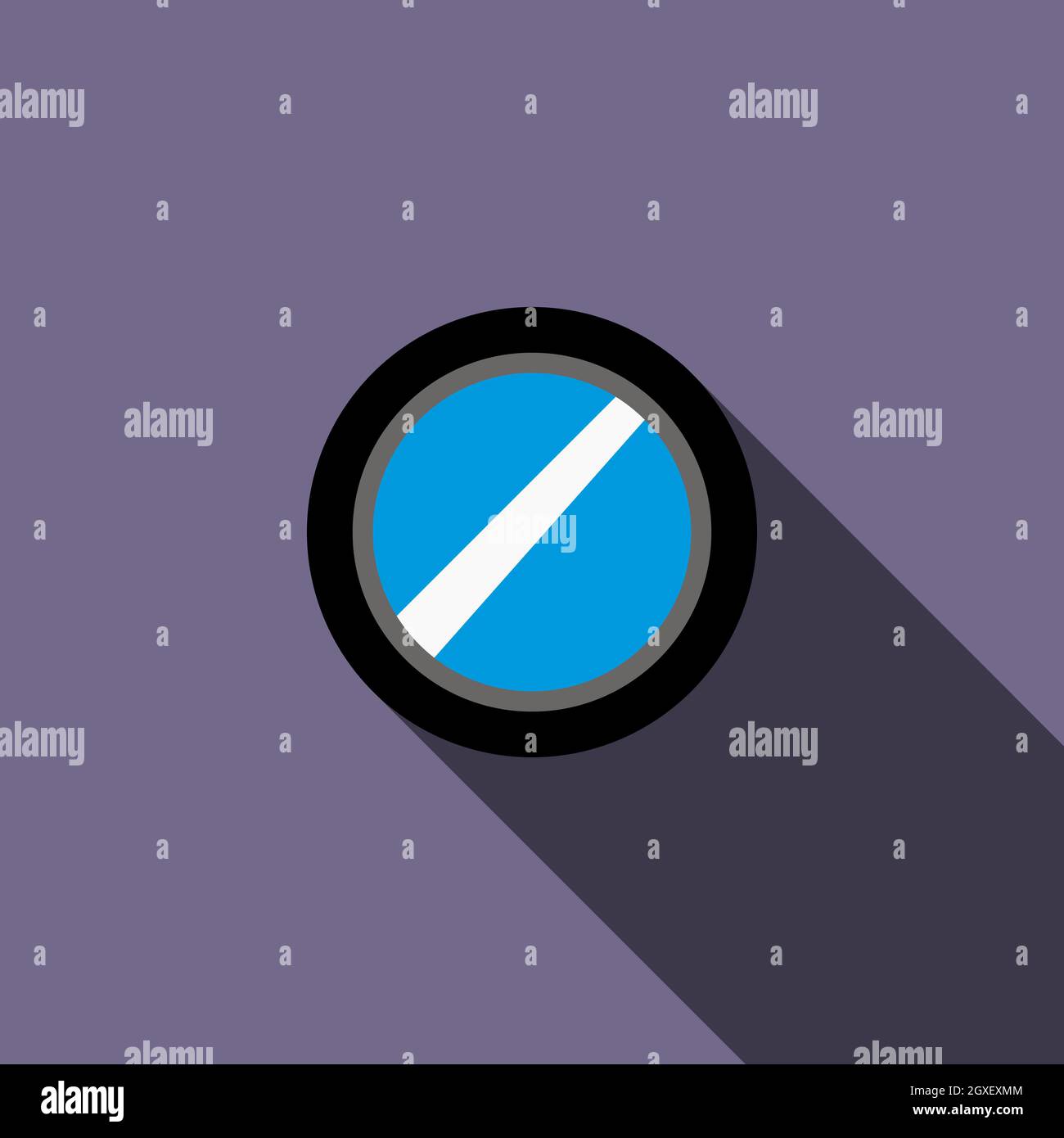 Interchangeable camera lens icon in flat style on a violet background ...