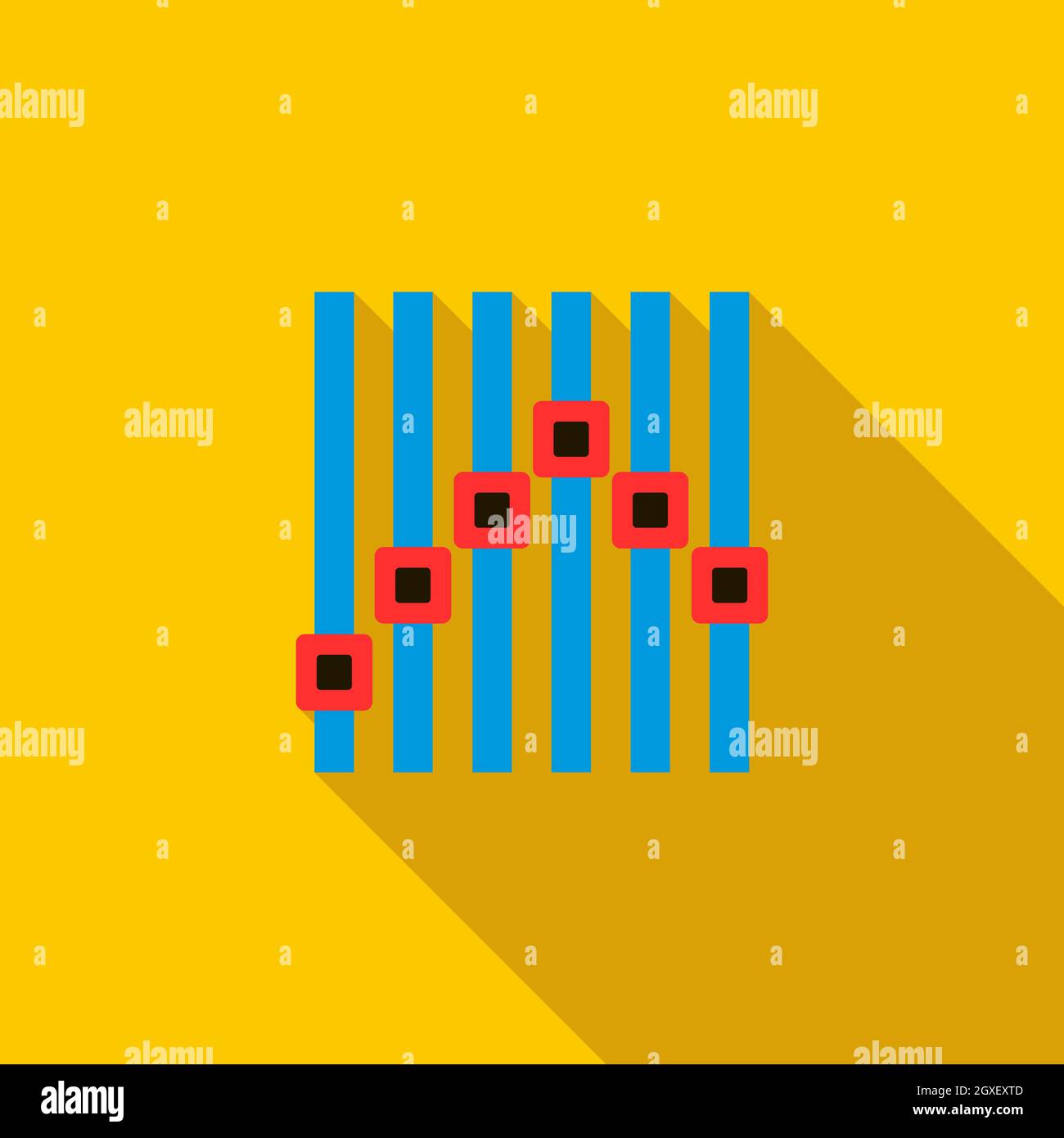 Volume level icon in flat style on a yellow background Stock Photo - Alamy