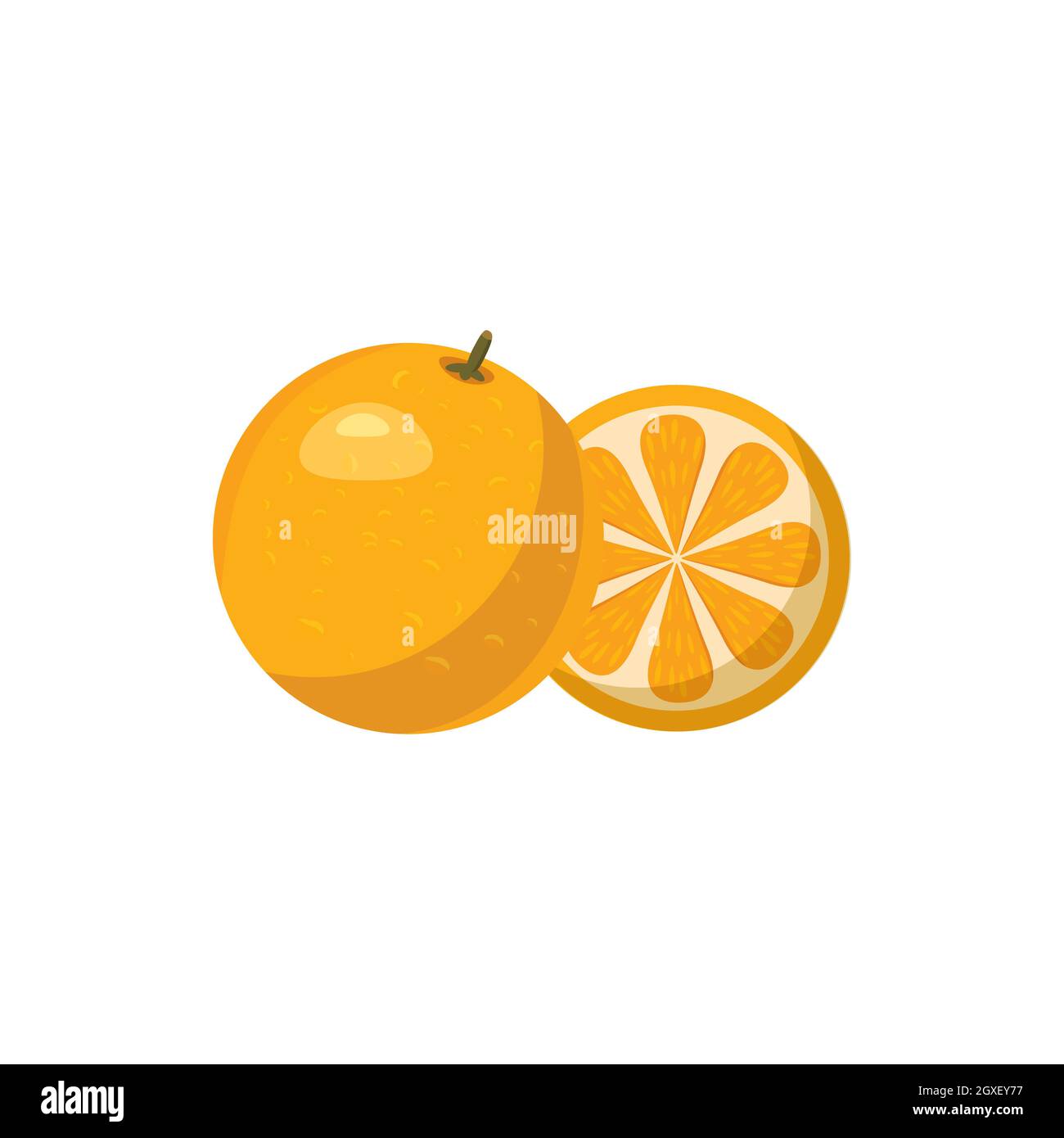 Mandarin icon in cartoon style on a white background Stock Photo - Alamy