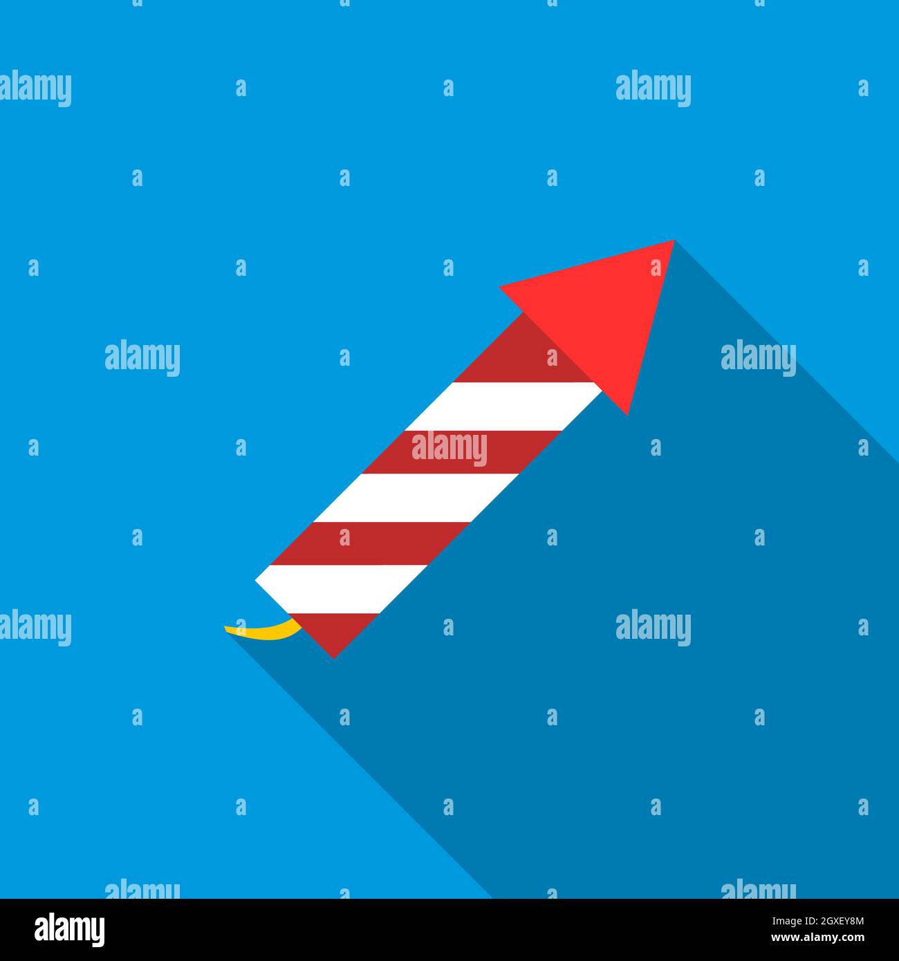 Party popper icon in flat style on a blue background Stock Photo - Alamy