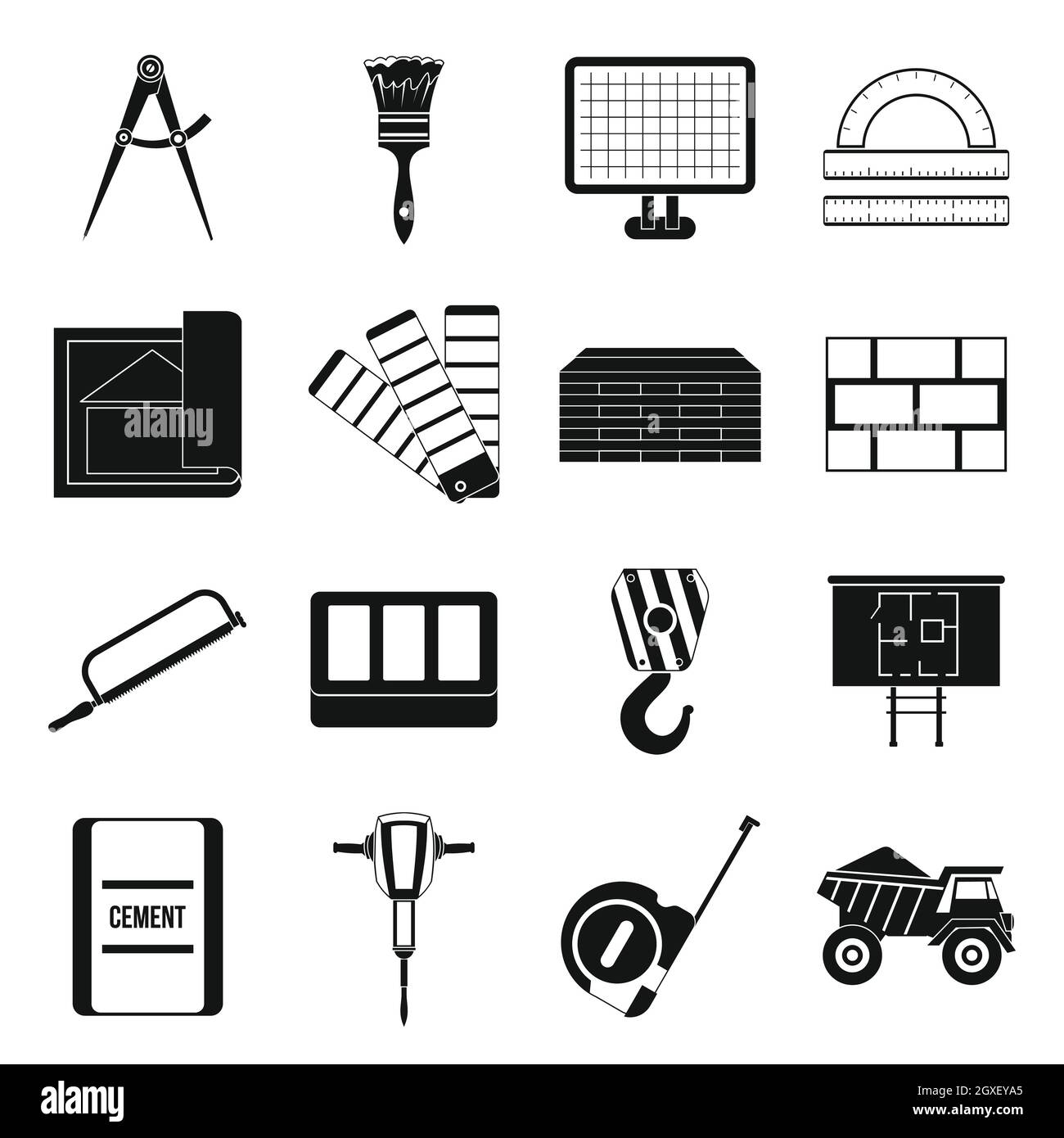 Building construction work tool icons hi-res stock photography and ...