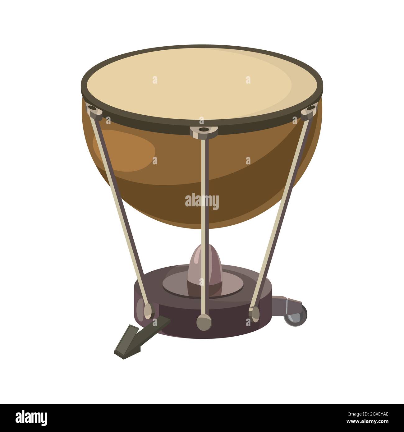 Drum icon in cartoon style on a white background Stock Photo - Alamy