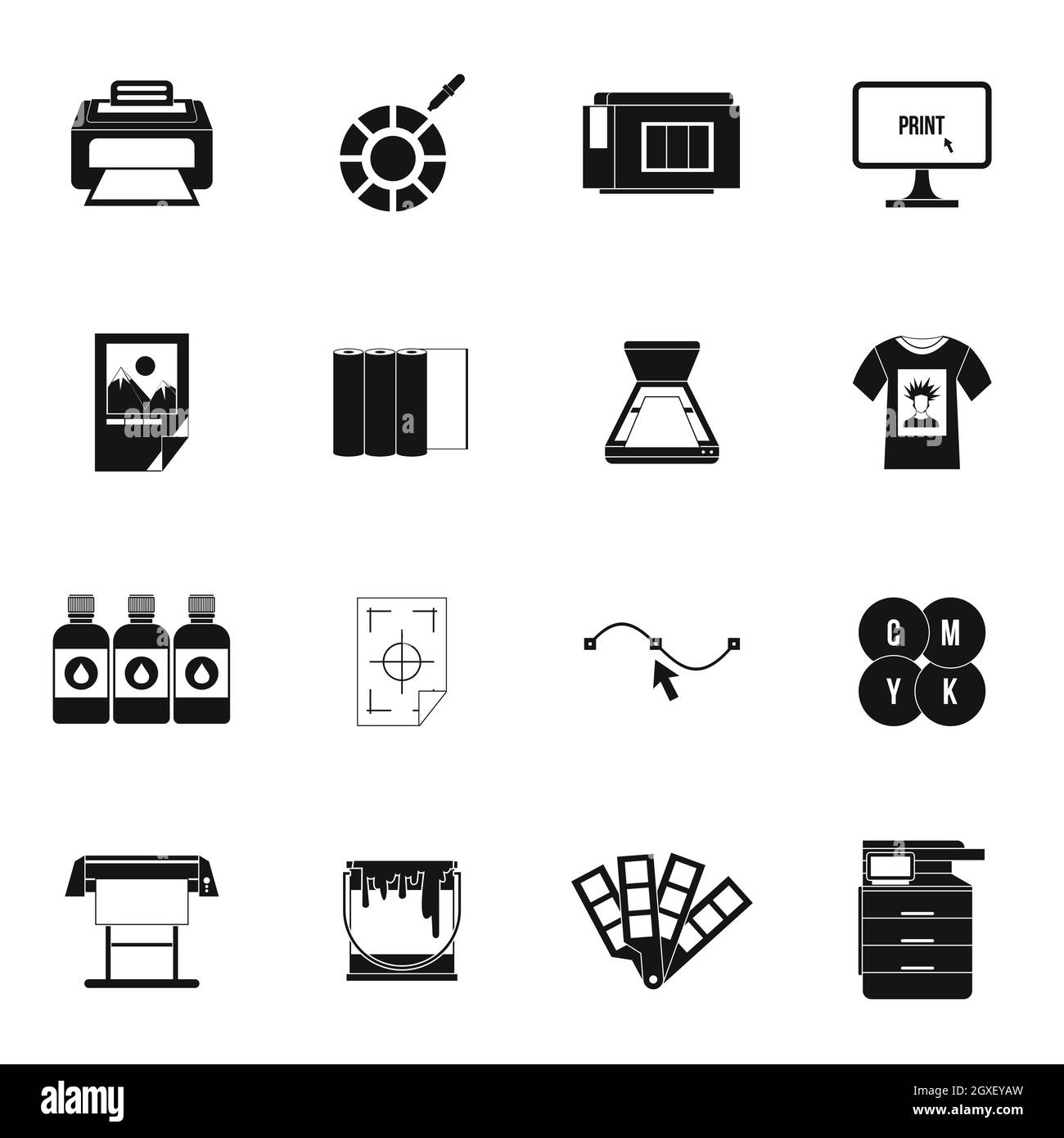 Printing icons set in simple style for any design Stock Photo - Alamy