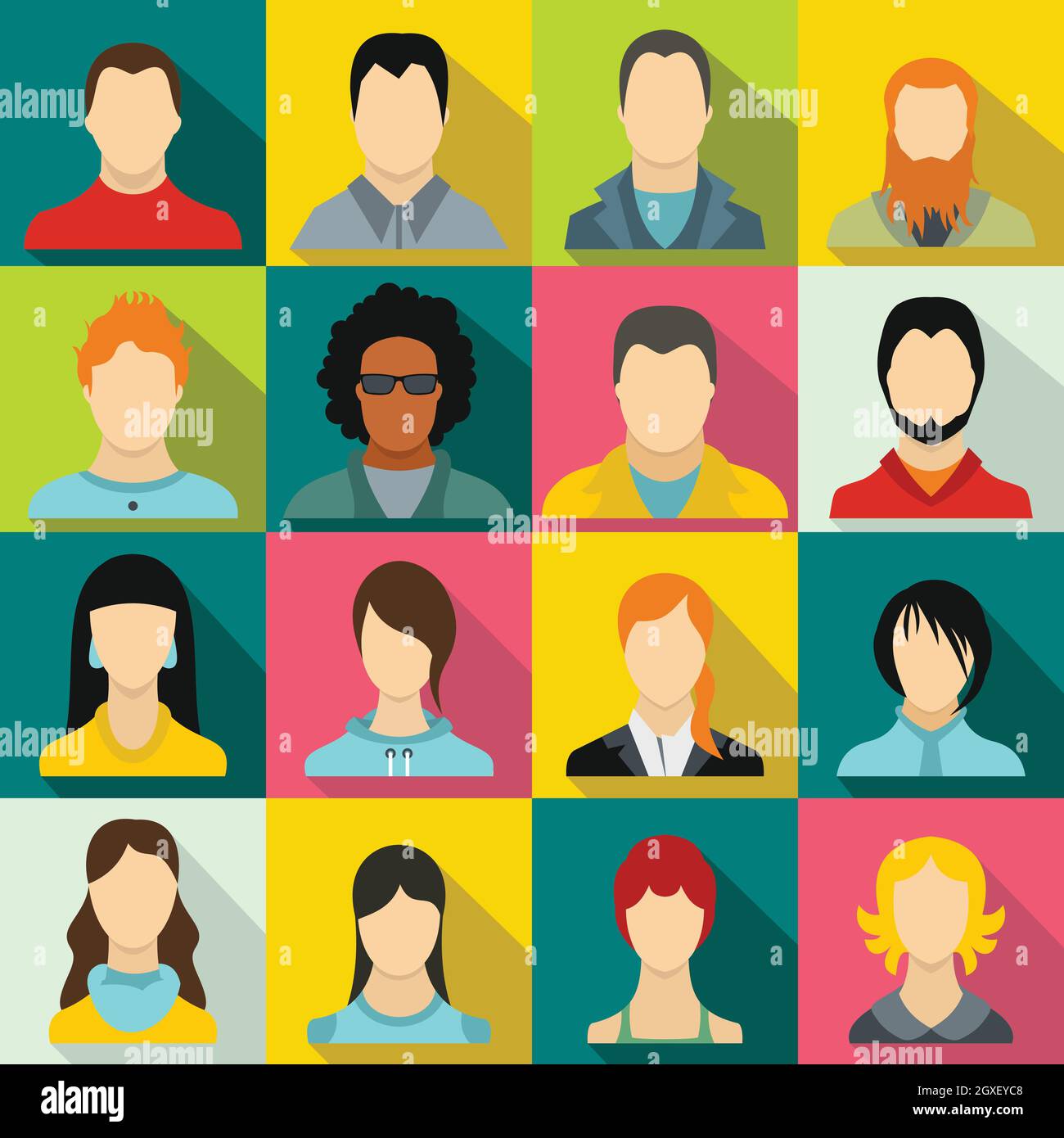 Flat avatars hi-res stock photography and images - Alamy