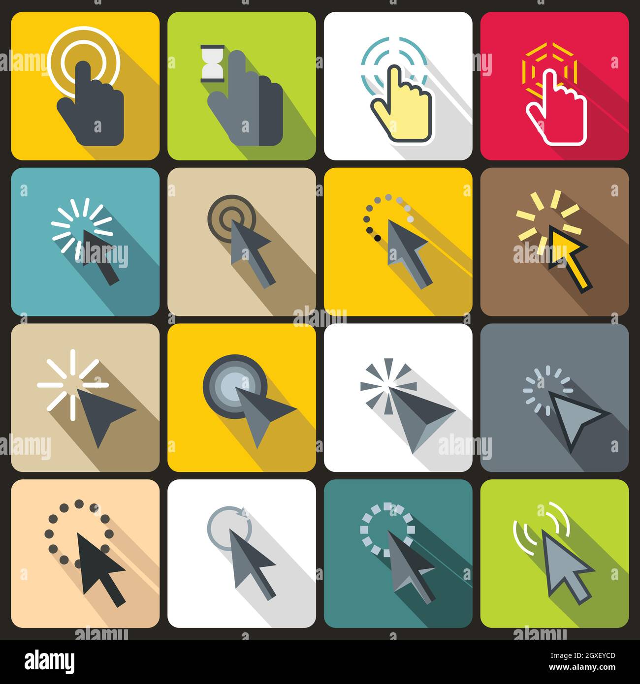 Mouse pointer icons set in flat style for any design Stock Photo - Alamy