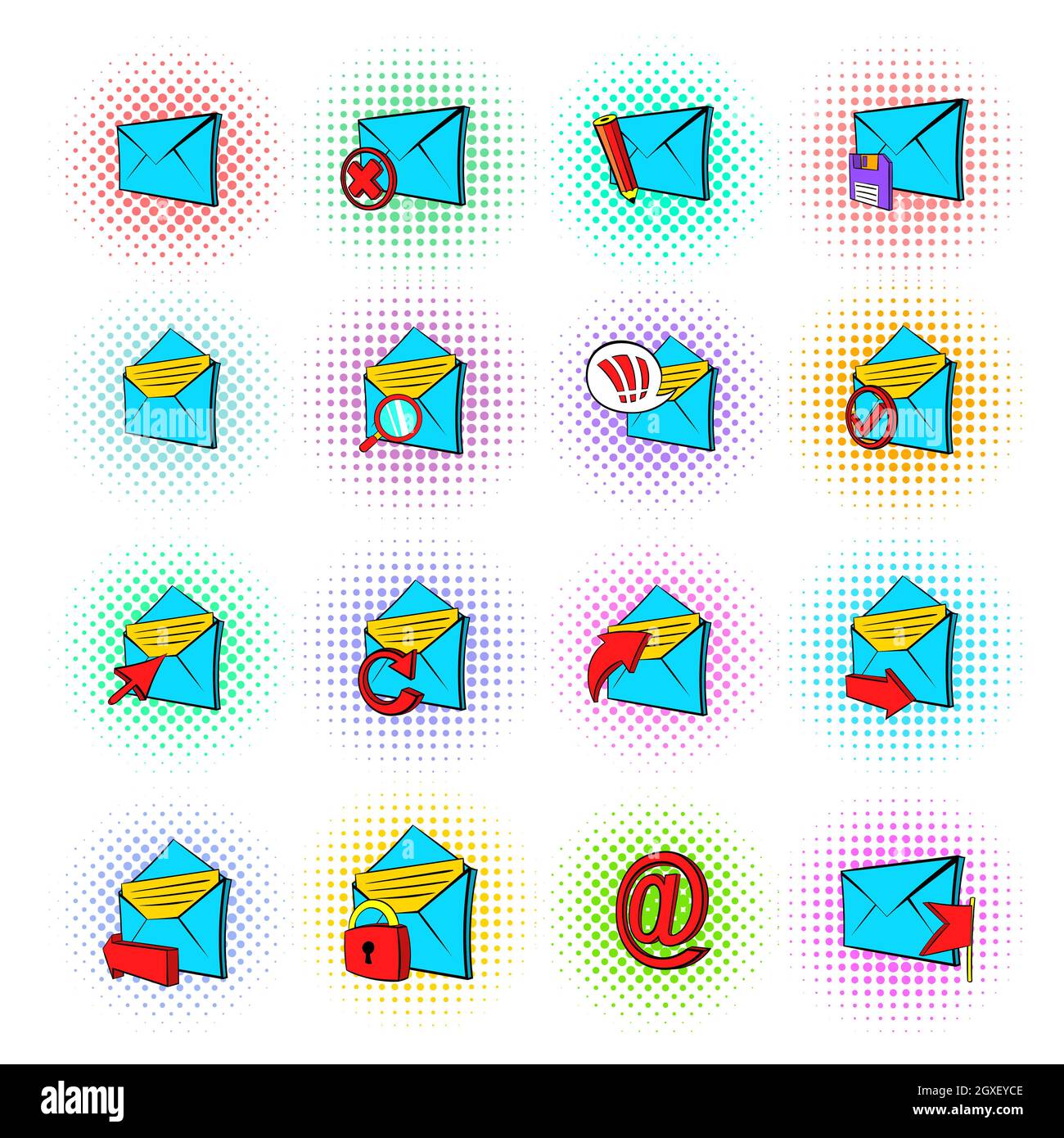 Set vector mail icon hi-res stock photography and images - Alamy