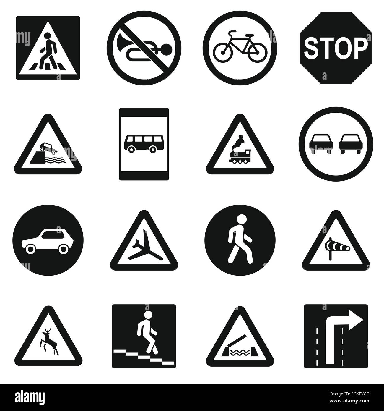 Road Sign Set icons in simple style for any design Stock Photo - Alamy