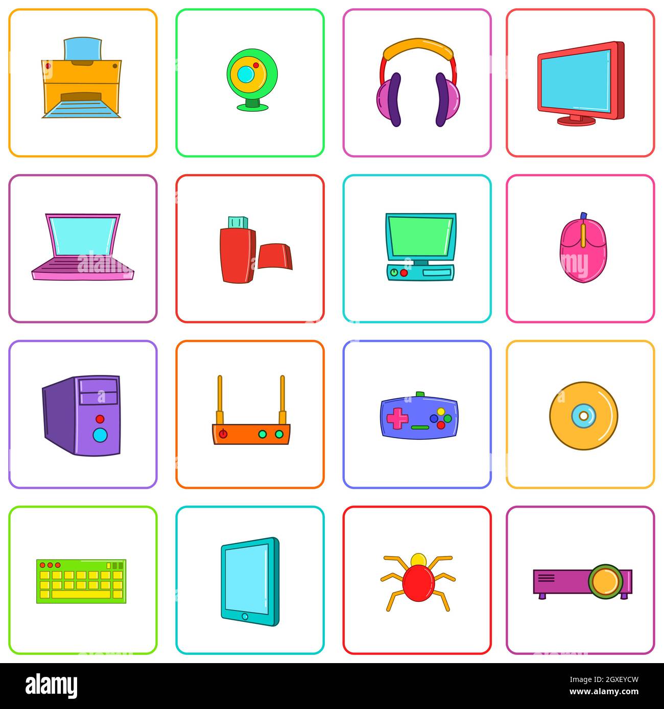 Computer desktop icons Cut Out Stock Images & Pictures - Alamy