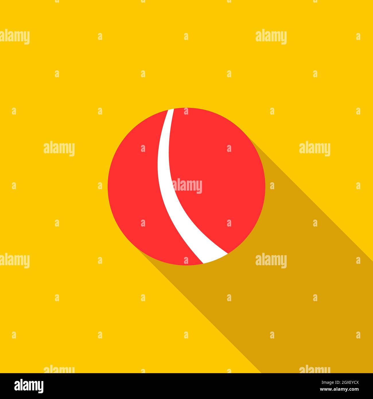 Children ball icon in flat style with long shadow. Children toys symbol ...