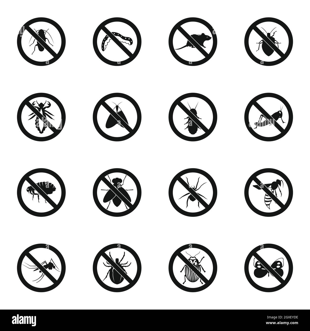 No insect sign icons set in simple style for any design Stock Photo - Alamy