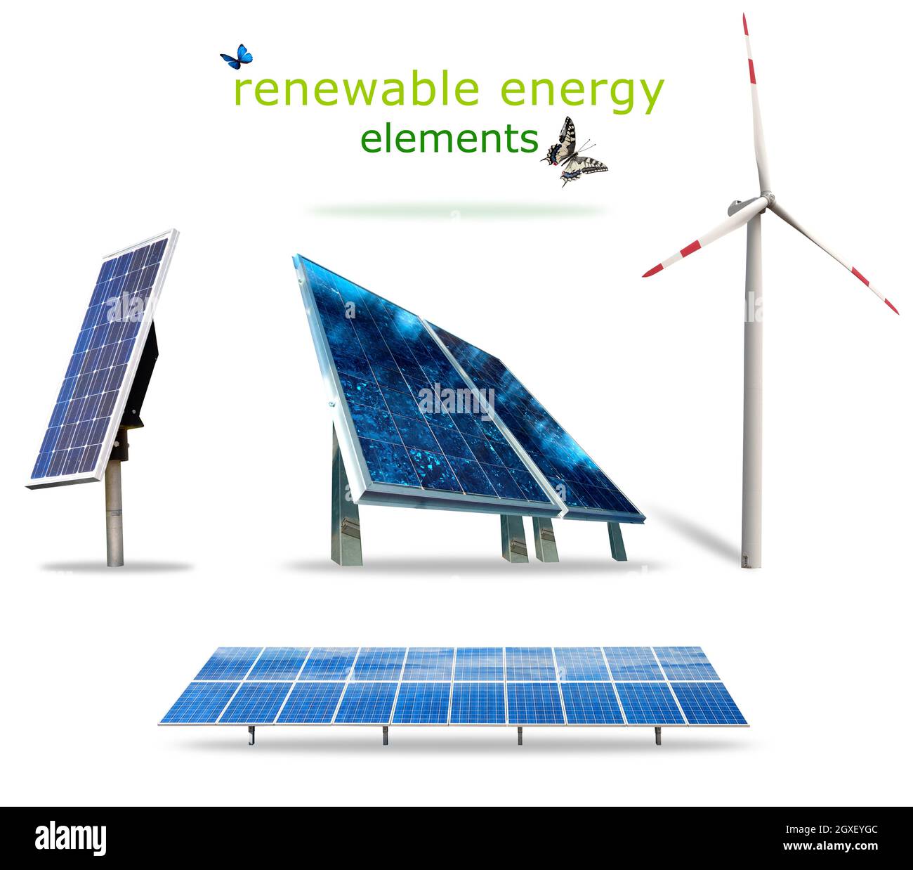 Isolated renewable energy elements for your prints Stock Photo - Alamy