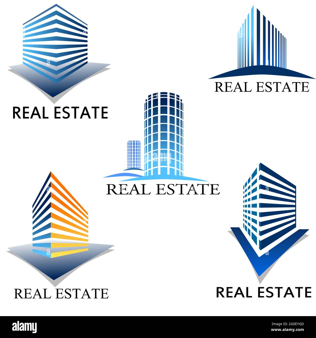 Set of modern real estate symbol Stock Photo - Alamy