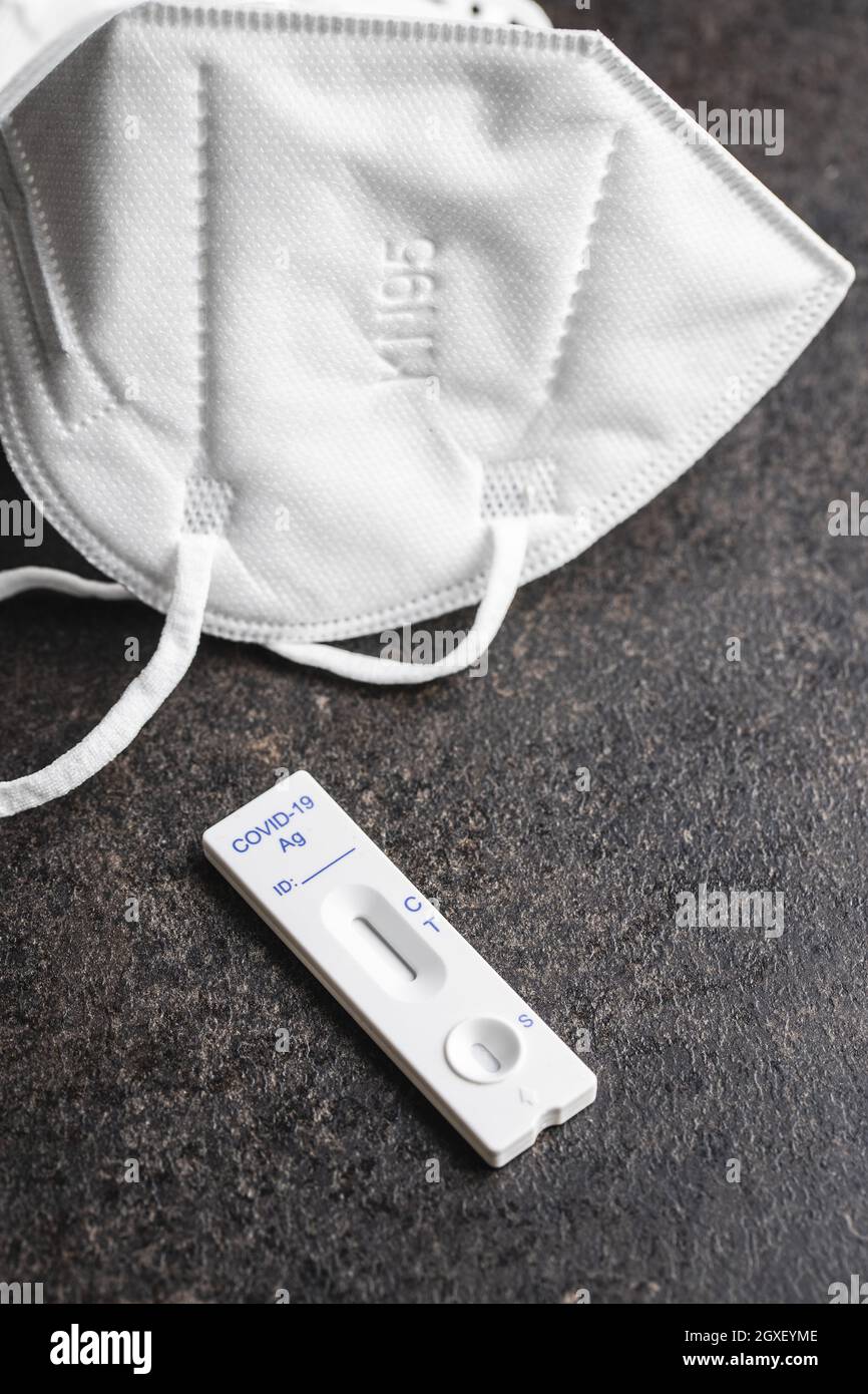 Covid-19 rapid antigen test. Rapid antibodies test kit and KN95 ...
