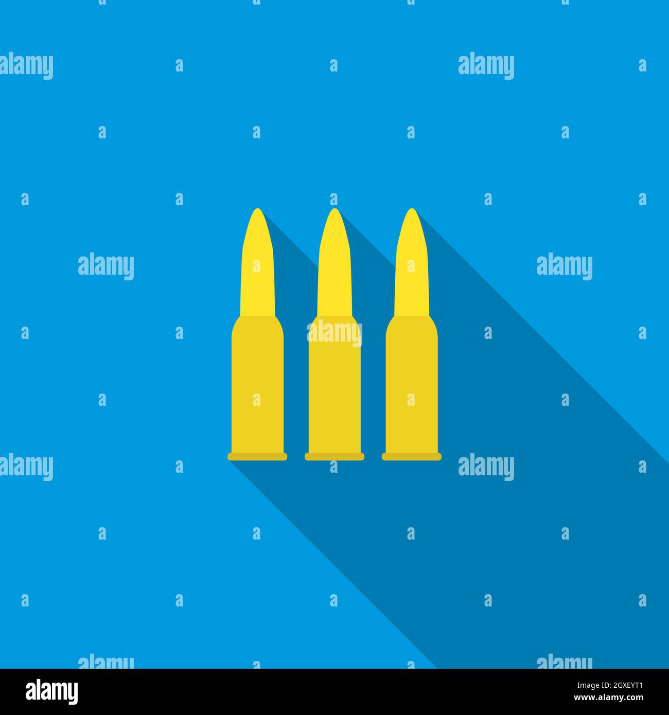 Three bullets icon in flat style on a blue background Stock Photo - Alamy