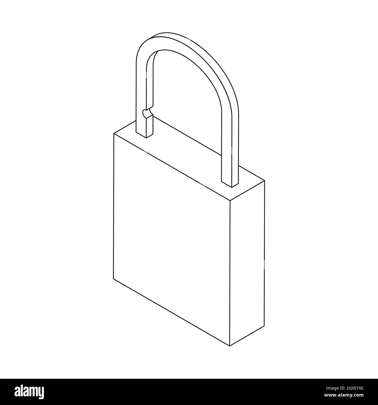 Padlock icon in isometric 3d style on a white background Stock Photo ...