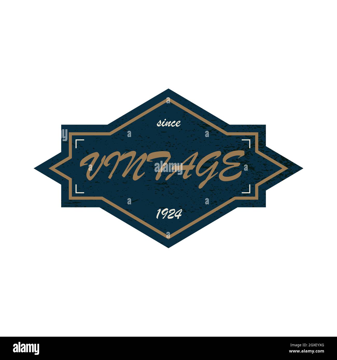 Black vintage since 1924 label on a white background Stock Photo - Alamy