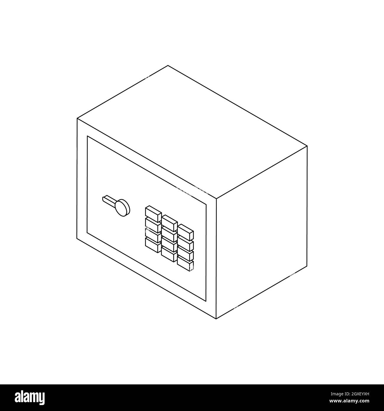 Security safe icon in isometric 3d style on a white background Stock ...