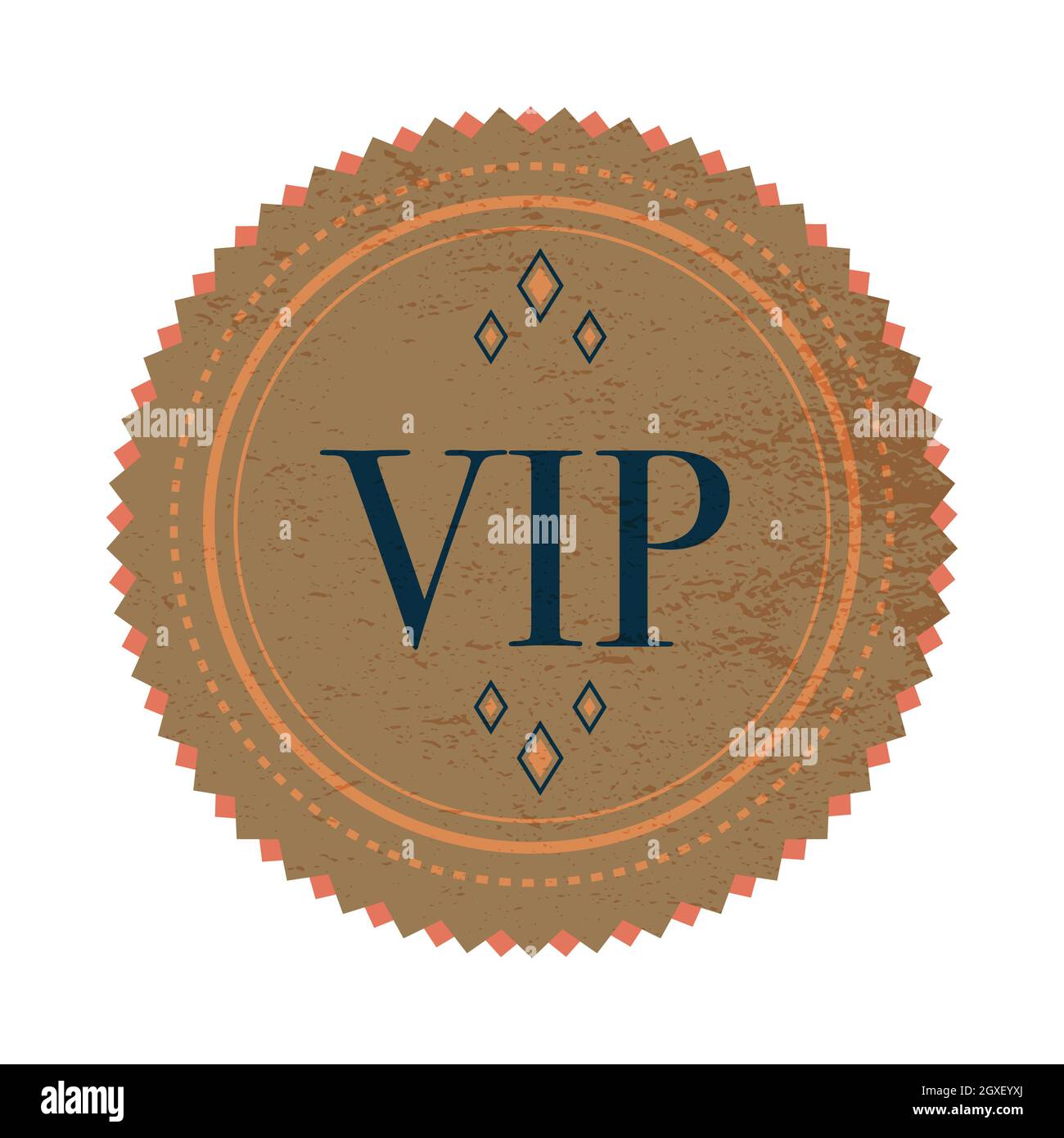 Brown VIP label icon in vintage style on a white background Stock Photo ...