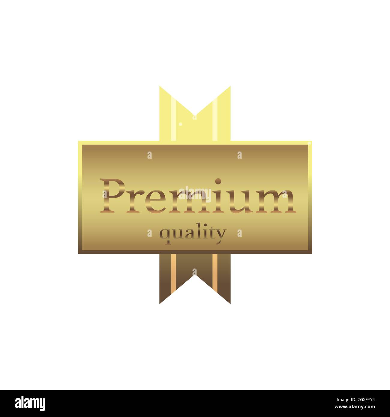 Premium gold label icon in simple style on a white background Stock ...