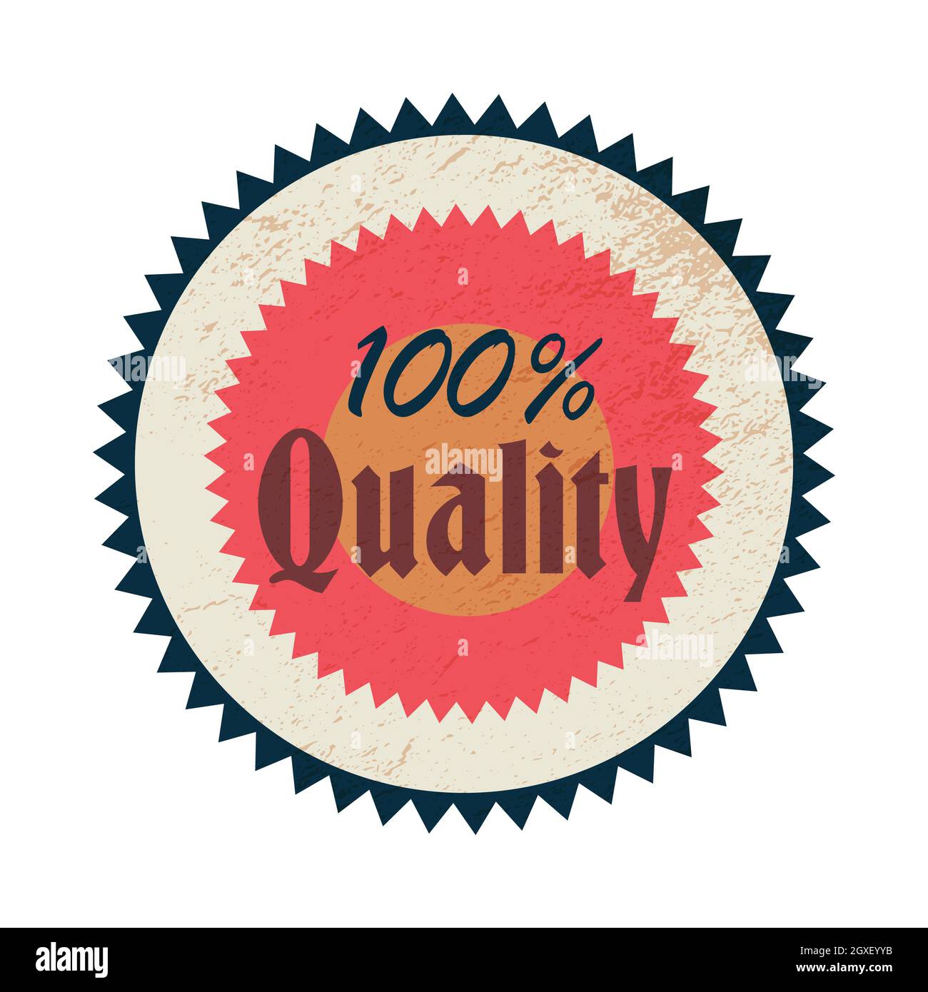 100 percent quality label in vintage style on a white background Stock ...