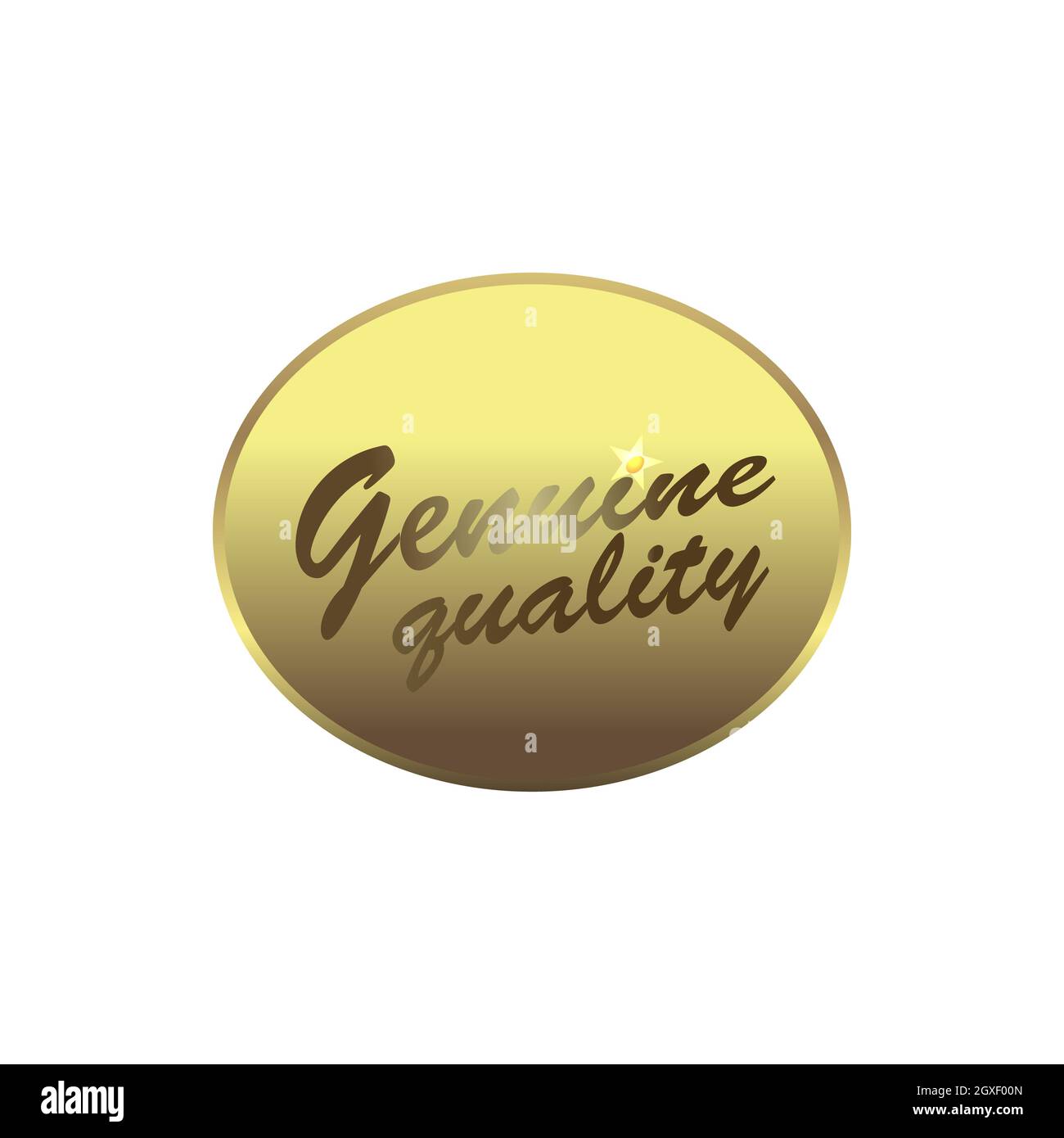 Genuine quality label in simple style on a white background Stock Photo ...