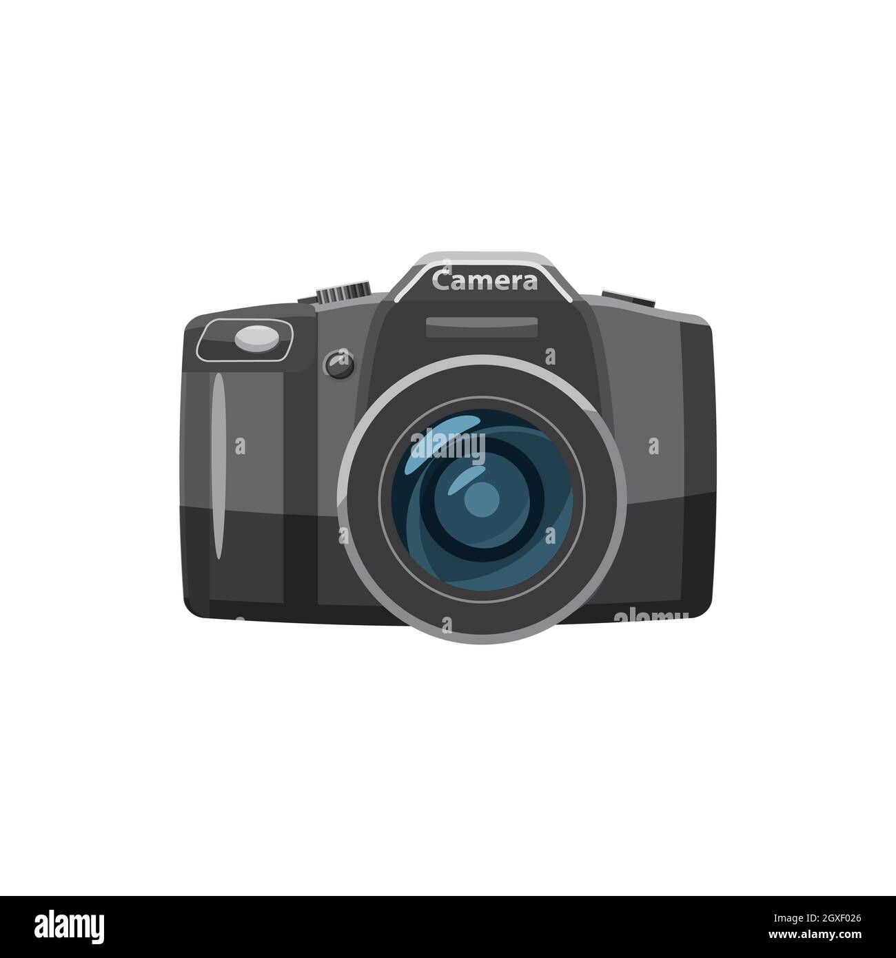 Photo camera icon in cartoon style isolated on white background ...