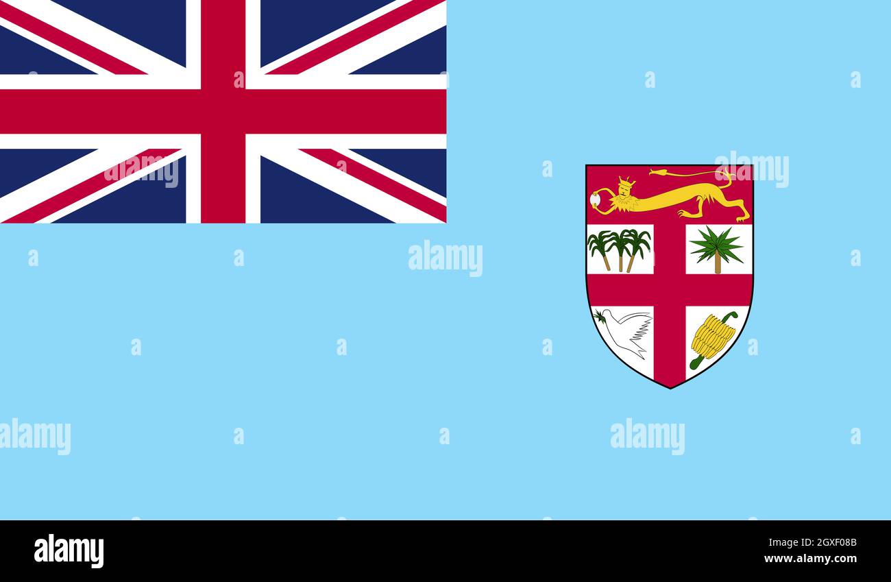 Fiji flag image for any design in simple style Stock Photo - Alamy