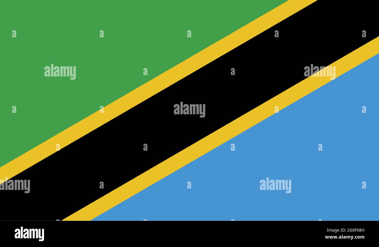 Tanzania flag image for any design in simple style Stock Photo - Alamy