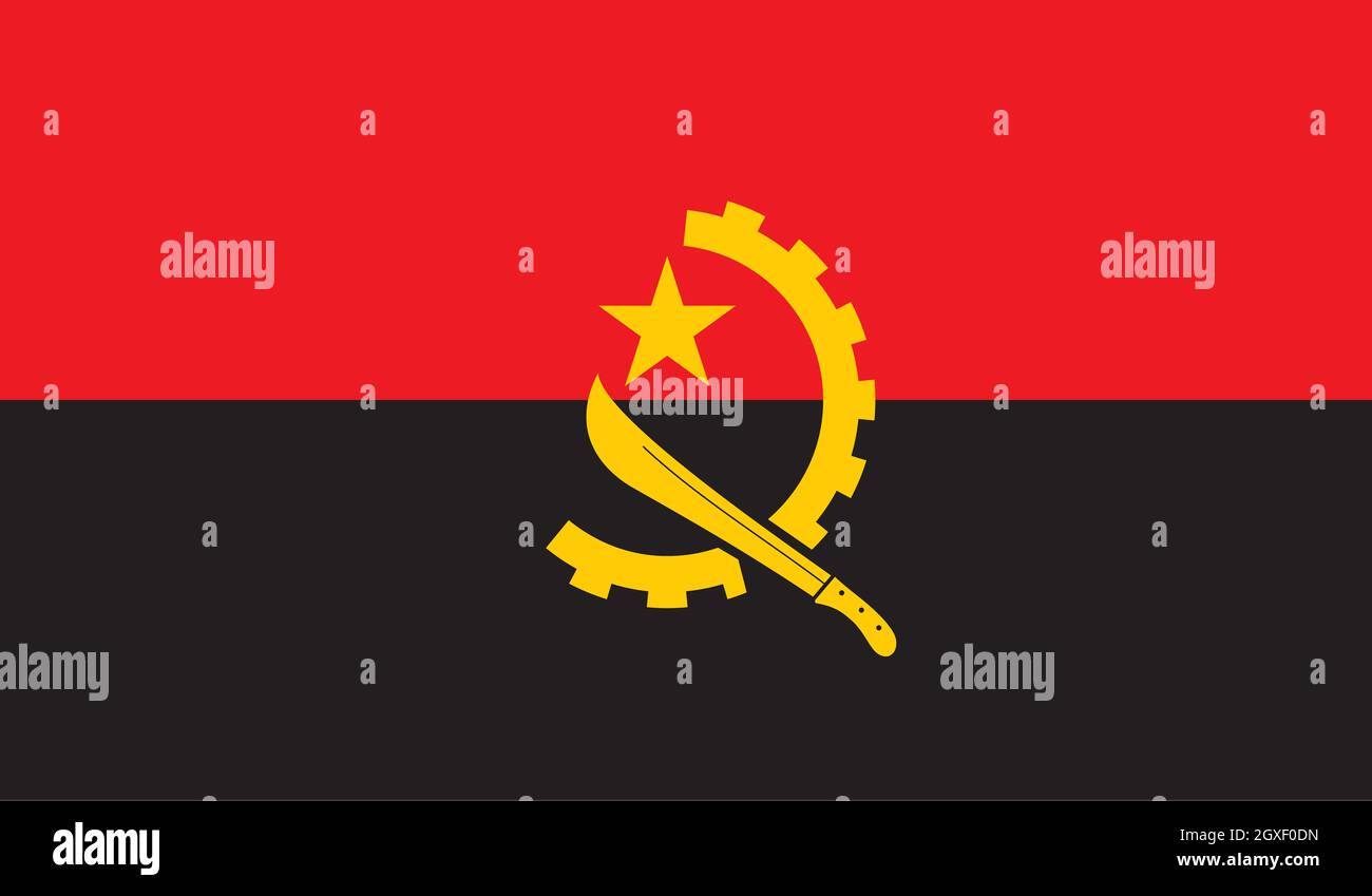 Waving angola flag vector hi-res stock photography and images - Alamy