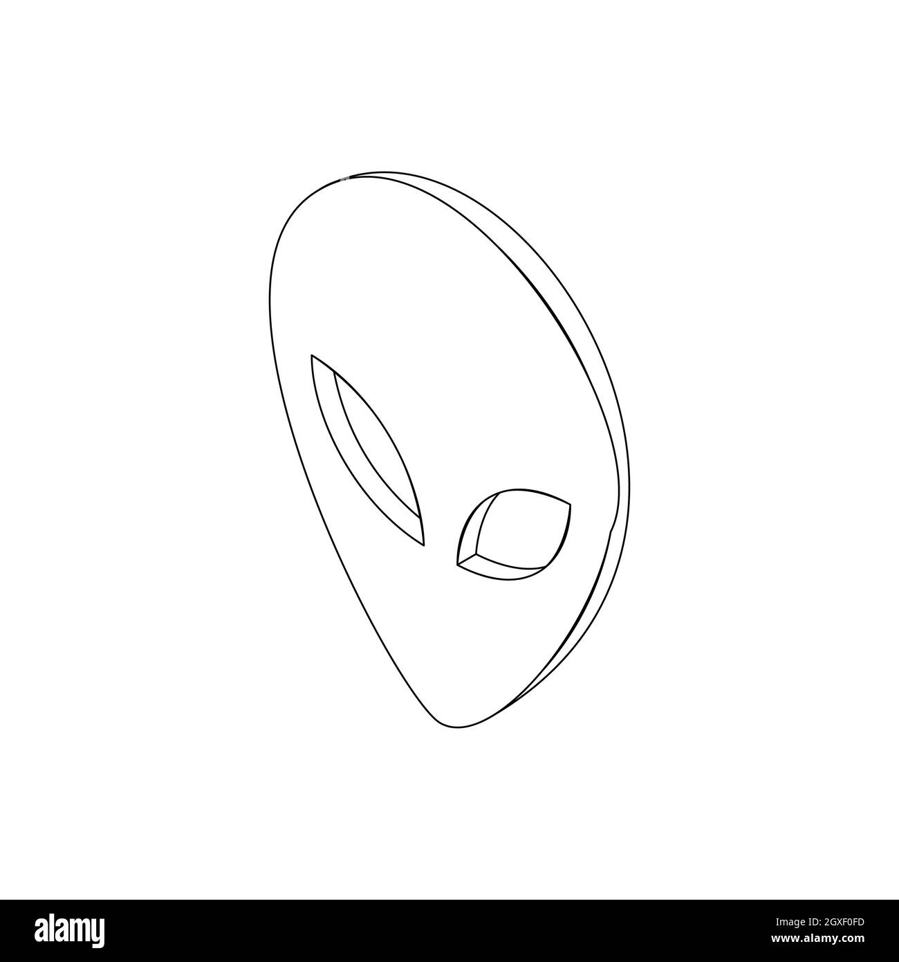 Alien head icon in isometric 3d style on a white background Stock Photo ...