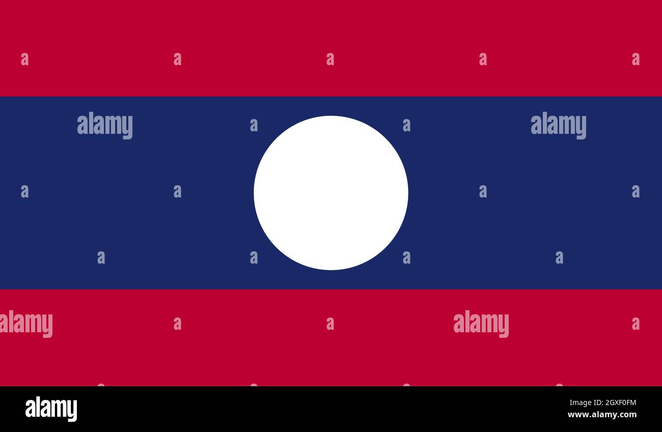 Laos flag image for any design in simple style Stock Photo - Alamy