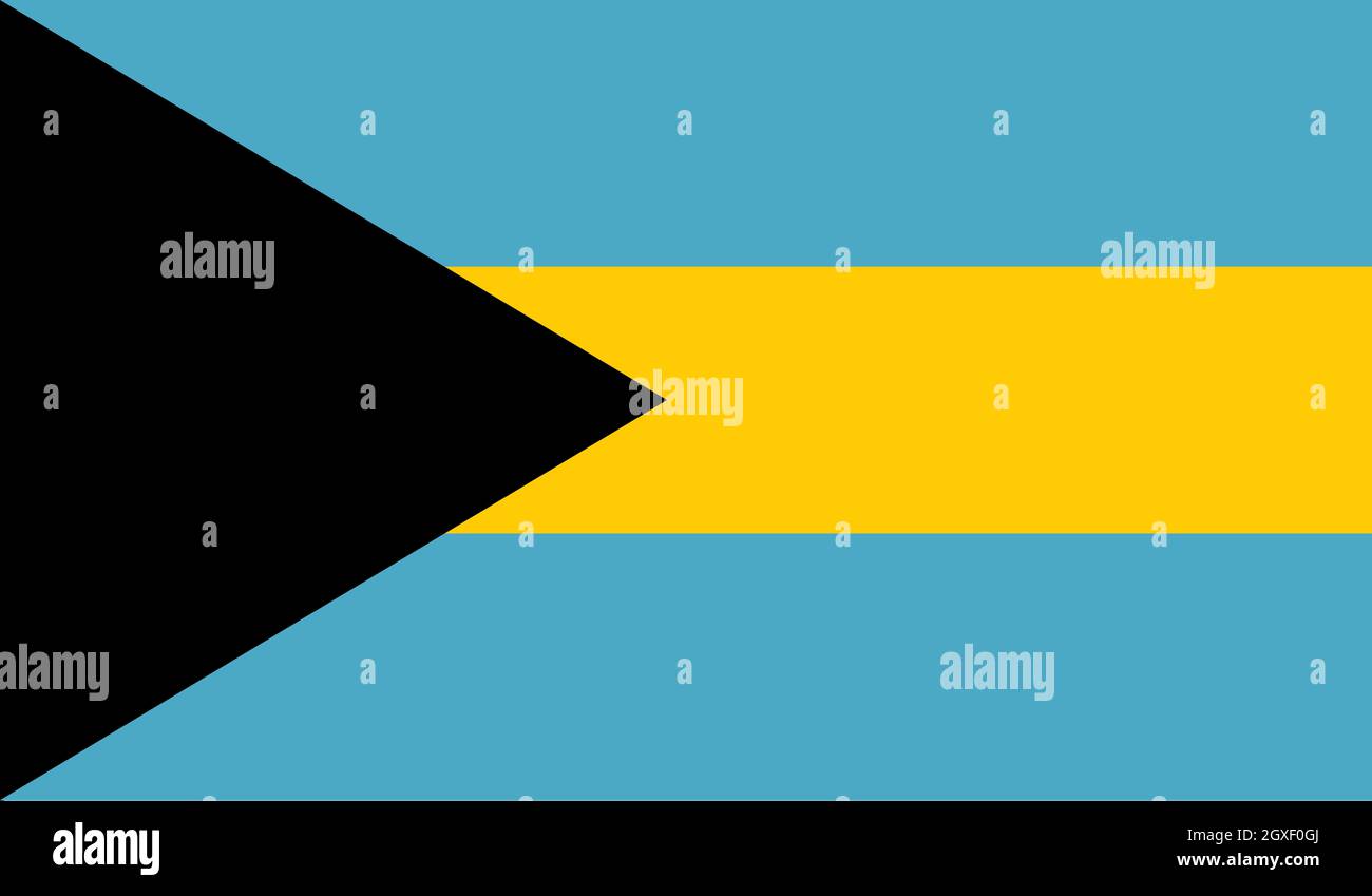 Bahamas flag image for any design in simple style Stock Photo - Alamy