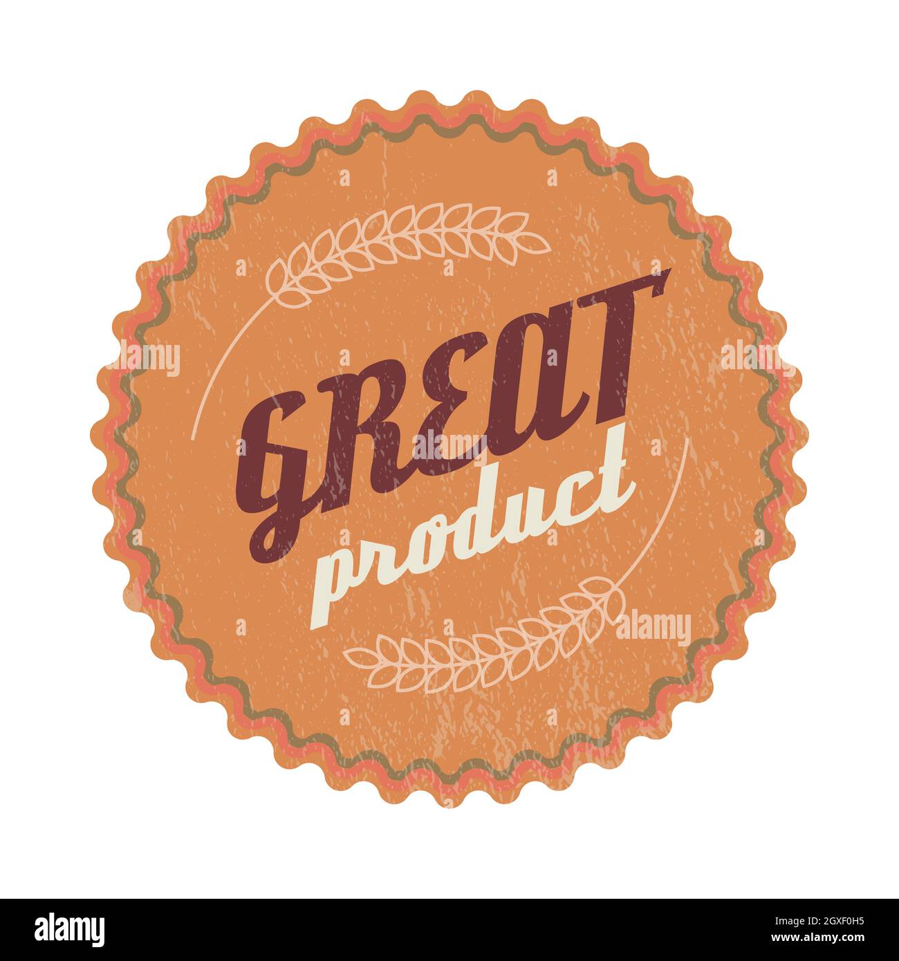 Great product brown label in vintage style on a white background Stock ...