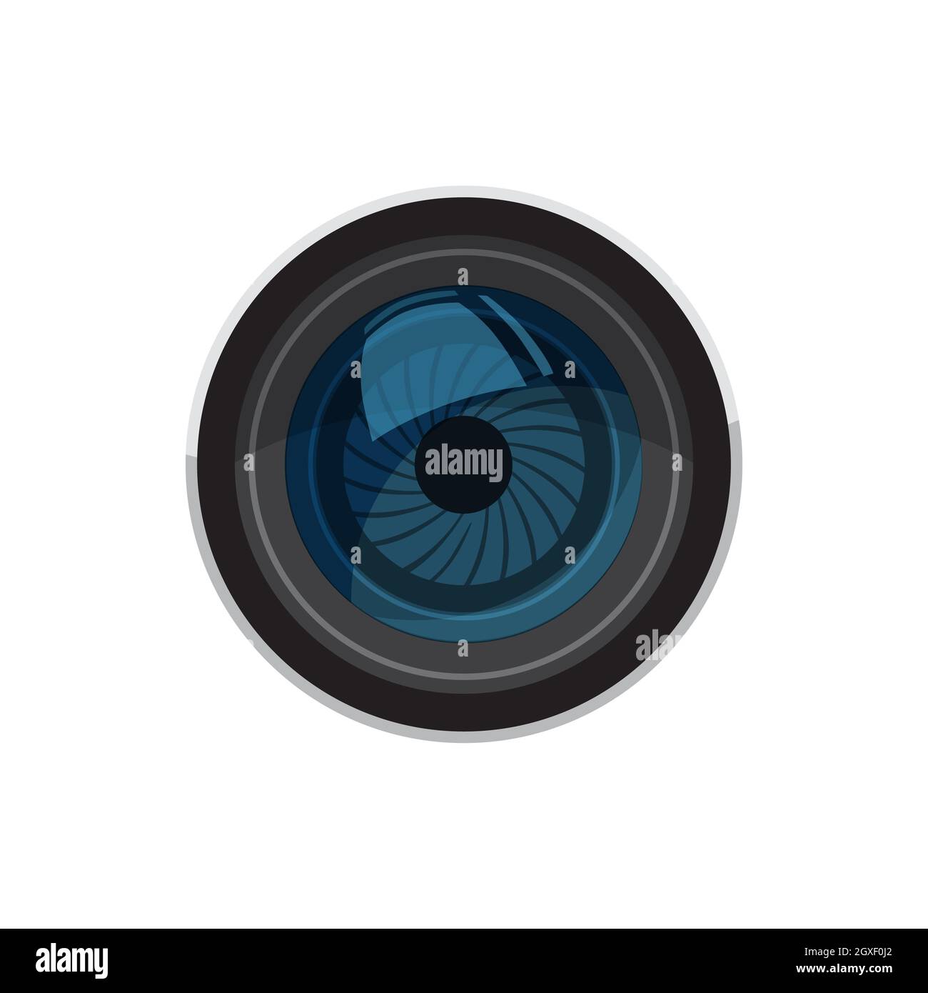 Lens for camera icon in cartoon style isolated on white background ...