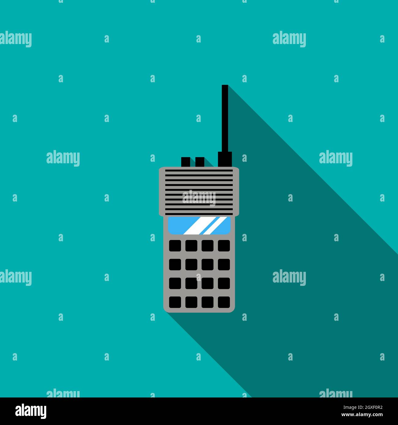 Portable radio transceiver icon in flat style with long shadow Stock ...