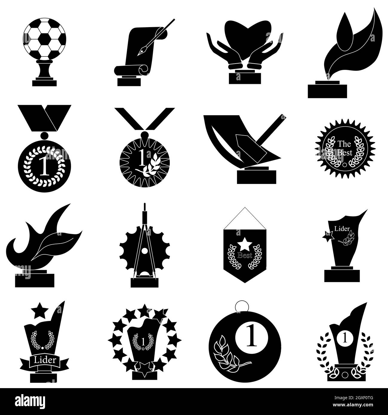 Award icons set in simple style isolated on white background Stock ...