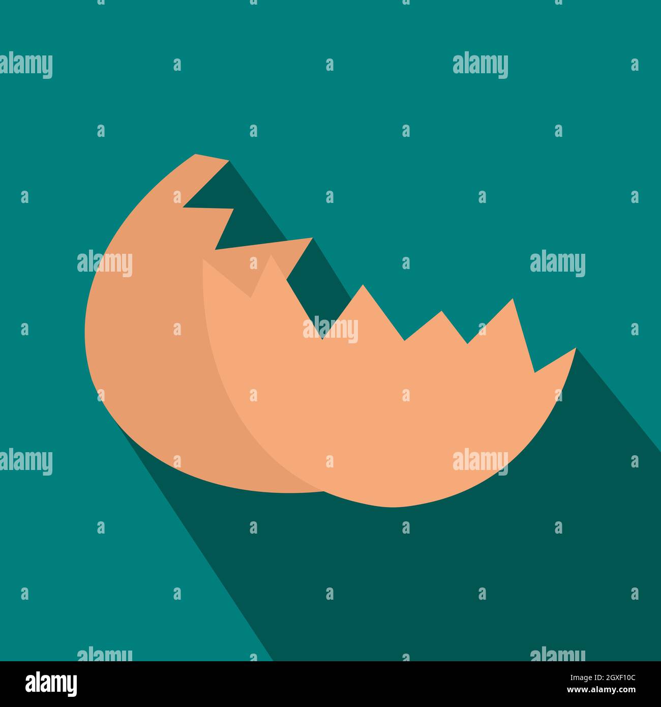 Egg shell icon in flat style with long shadow. Food symbol Stock Photo ...