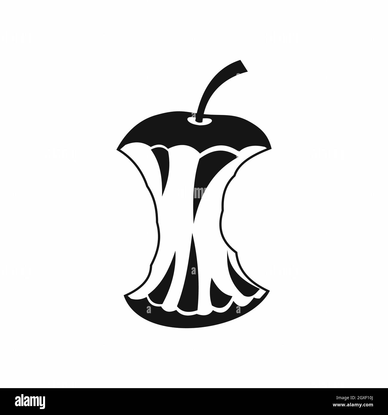 Apple core icon in simple style isolated on white background Stock ...