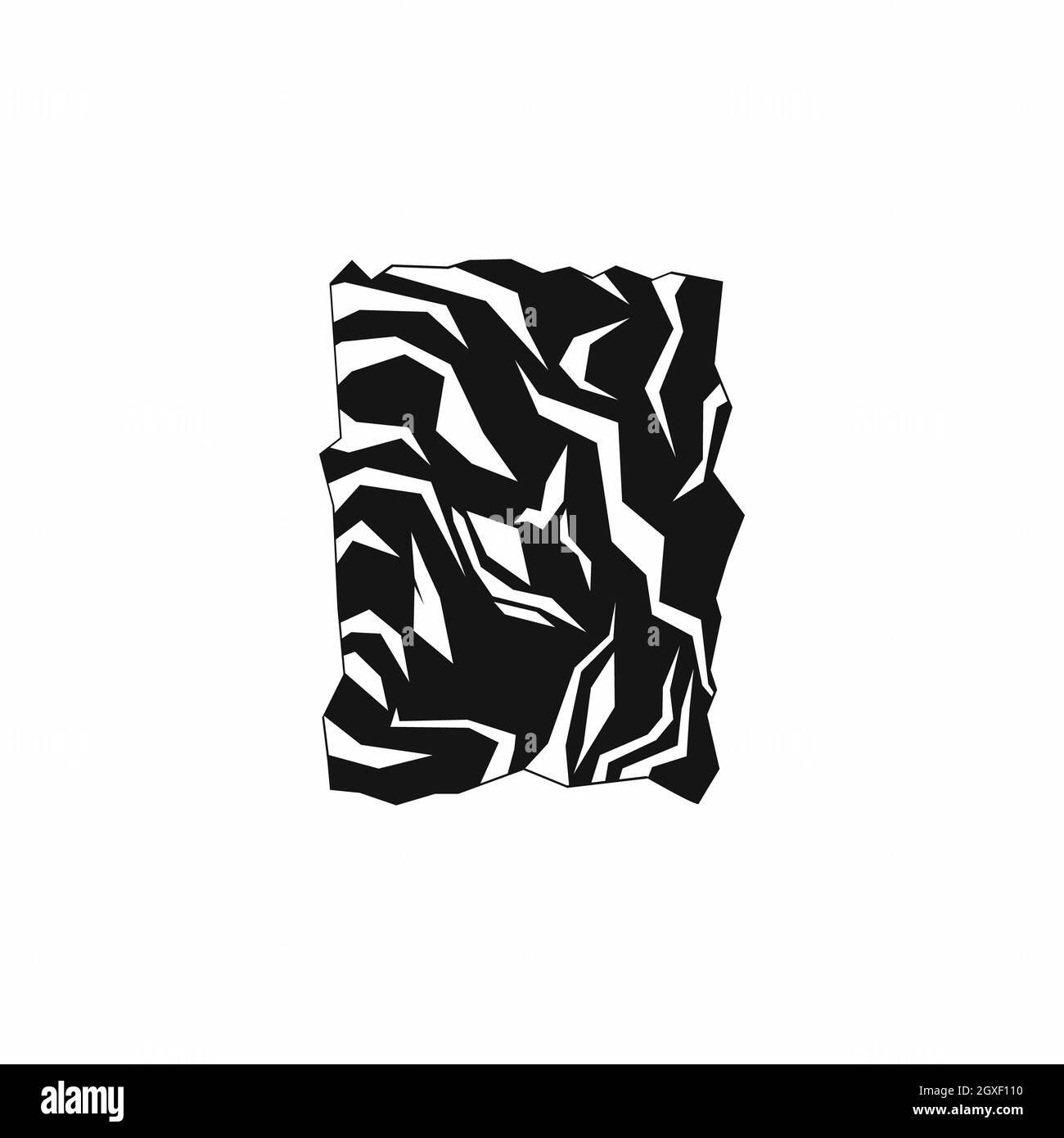 Crumpled paper icon in simple style isolated on white background Stock ...