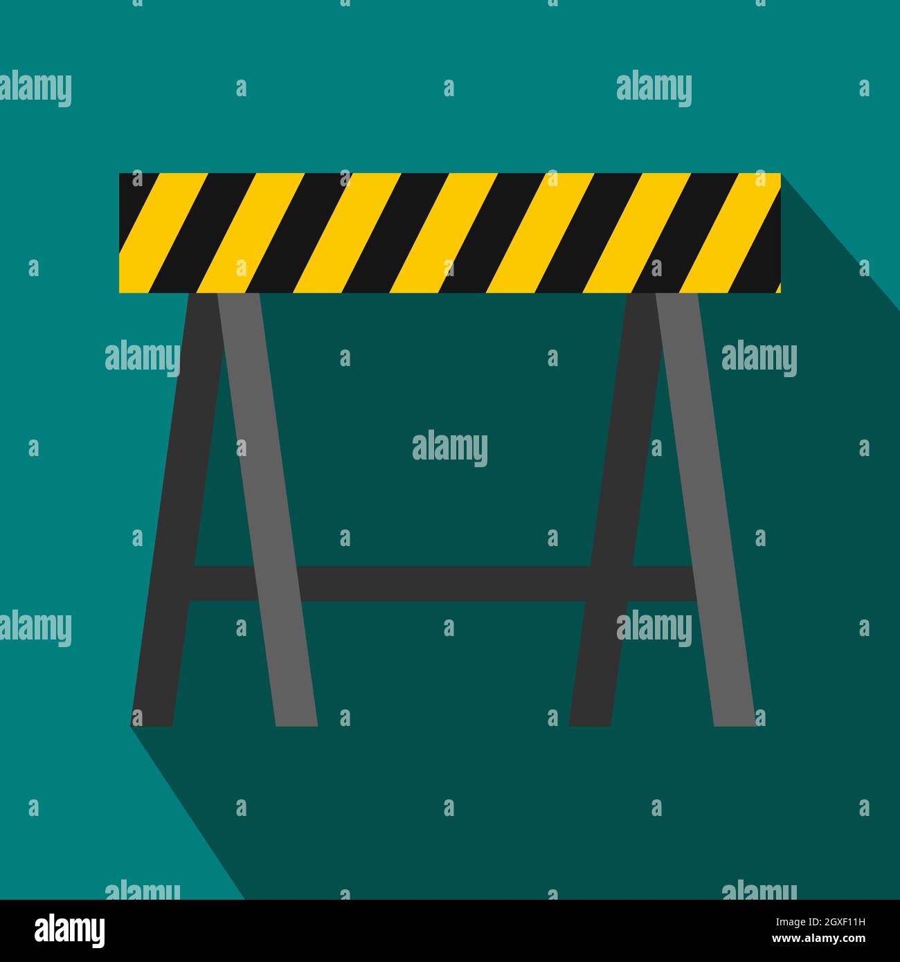 Traffic barrier icon in flat style on a blue background Stock Photo - Alamy